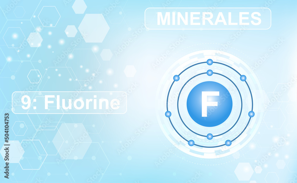 Electronic scheme of the shell of the mineral and microelement Fluorine ...