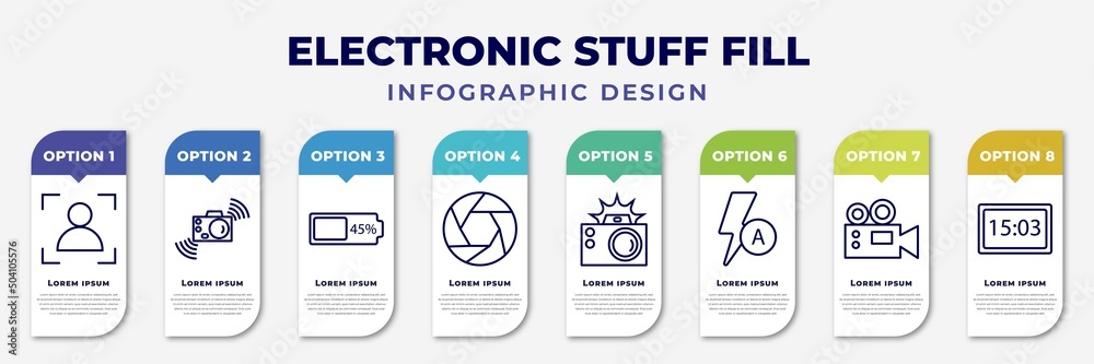 infographic template with icons and 8 options or steps. infographic for ...