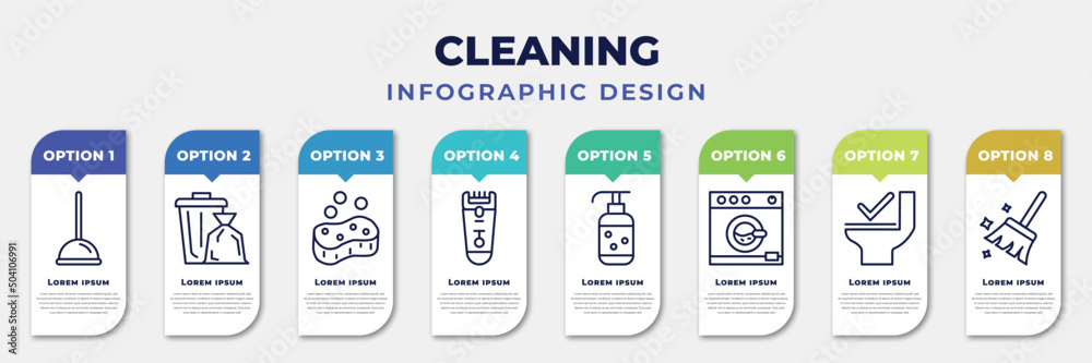 infographic template with icons and 8 options or steps. infographic for ...