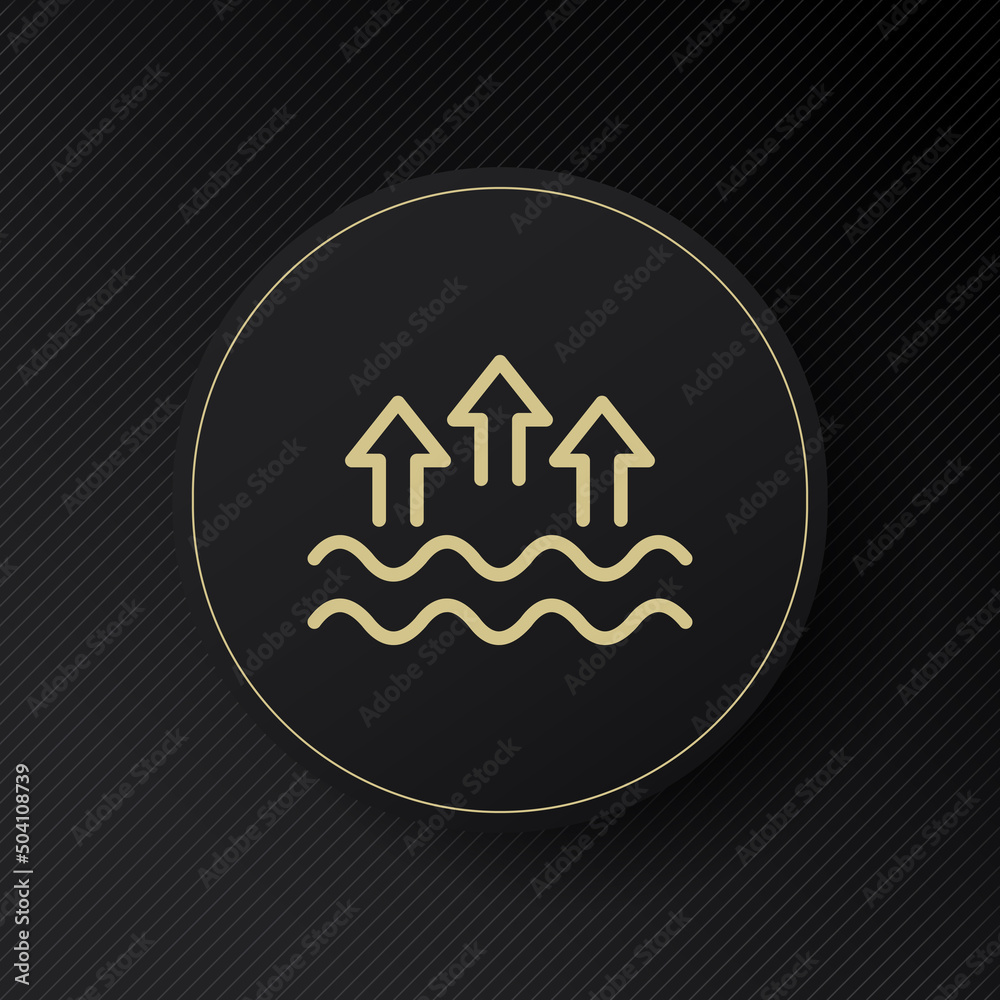 Water evaporation line icon. The water cycle in nature. Circulation ...