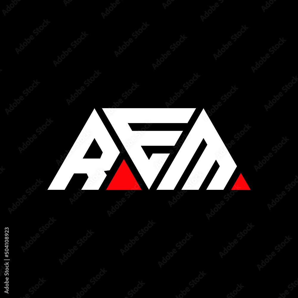 REM triangle letter logo design with triangle shape. REM triangle logo ...