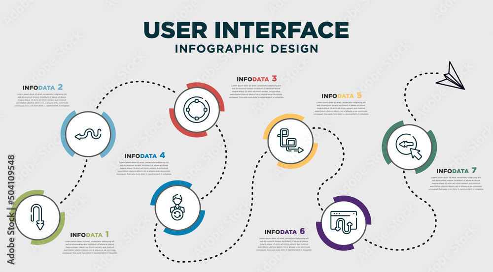 infographic template design with user interface icons. timeline concept ...