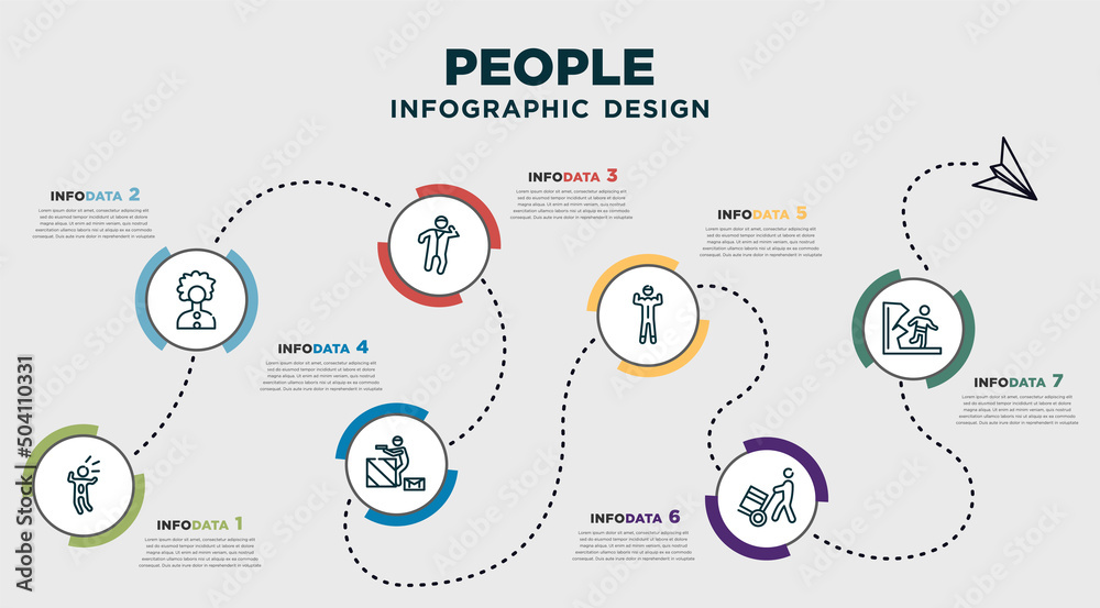 Vecteur Stock infographic template design with people icons. timeline ...