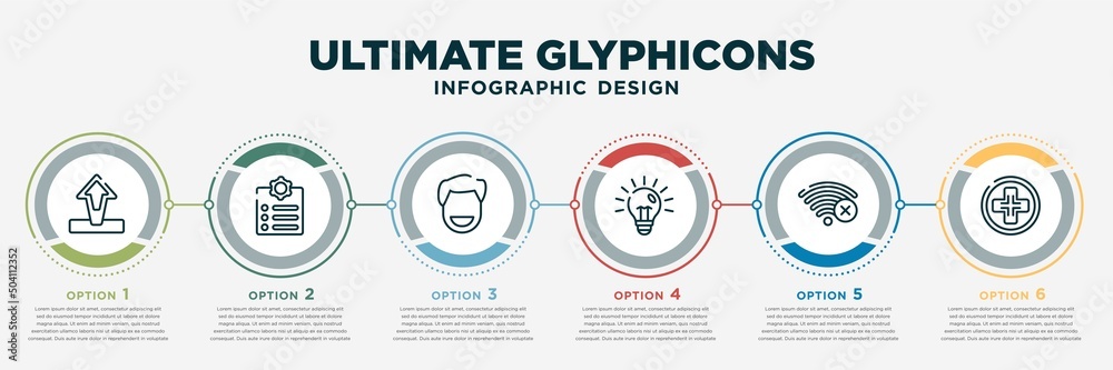infographic template design with ultimate glyphicons icons. ultimate ...