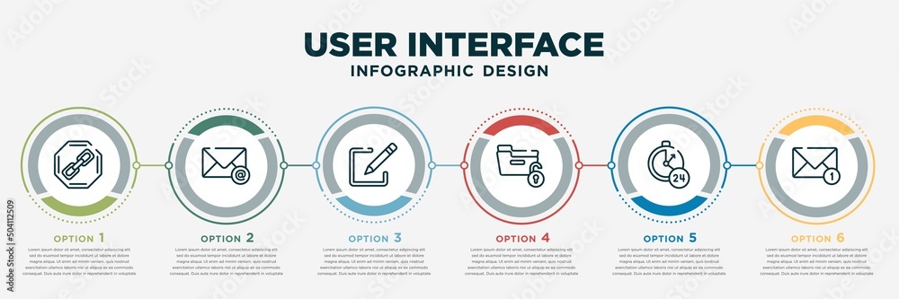 infographic template design with user interface icons. user interface ...