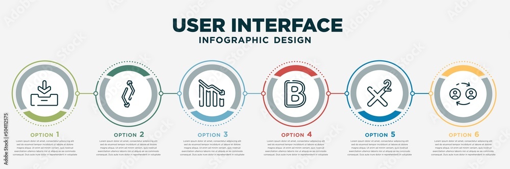 infographic template design with user interface icons. user interface ...