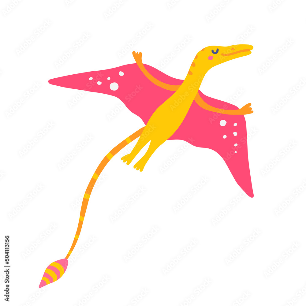 Cute Flying Dinosaur Clipart