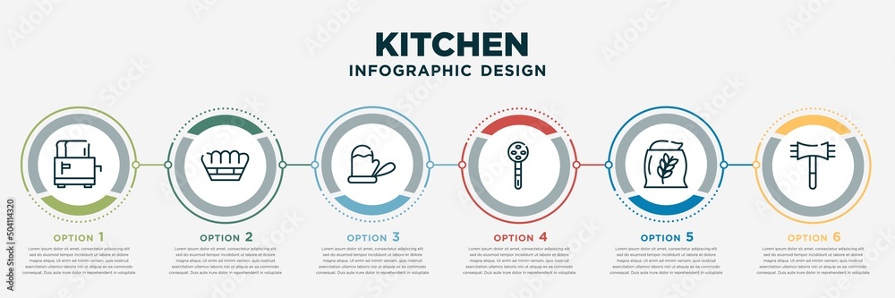 Vetor do Stock: infographic template design with kitchen icons. kitchen ...