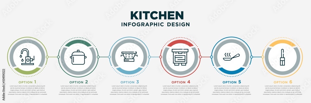Vetor do Stock: infographic template design with kitchen icons. kitchen ...
