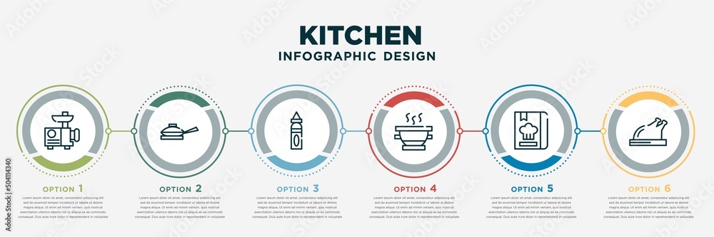 Vetor do Stock: infographic template design with kitchen icons. kitchen ...