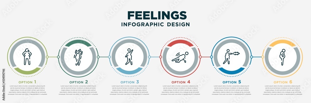 infographic template design with feelings icons. feelings concept with ...