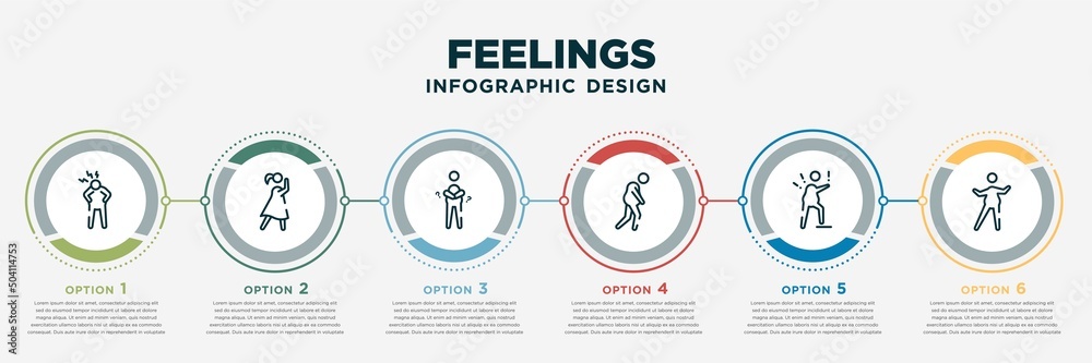 infographic template design with feelings icons. feelings concept with ...