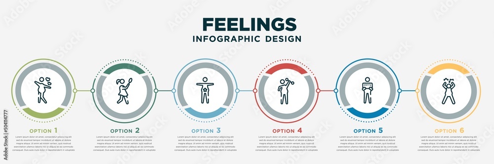 infographic template design with feelings icons. feelings concept with ...