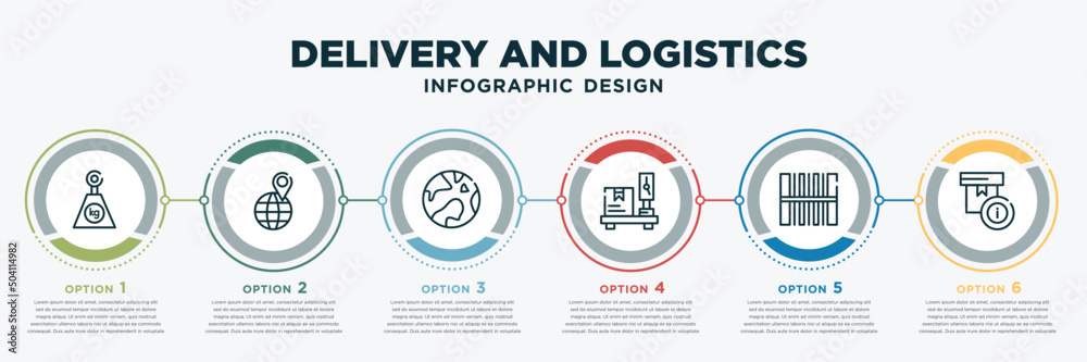 Vetor de infographic template design with delivery and logistics icons ...