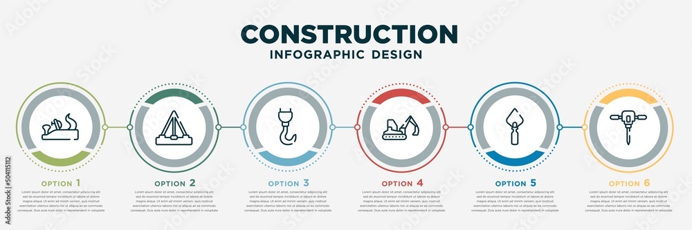 infographic template design with construction icons. construction ...