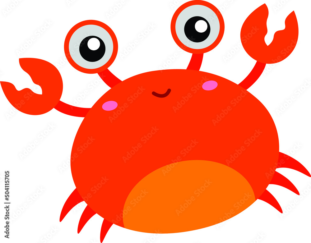 Crab Sea Animal Illustration Vector Clipart Stock Vector | Adobe Stock