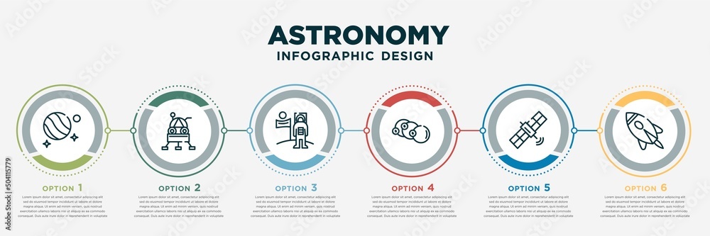 infographic template design with astronomy icons. astronomy concept ...