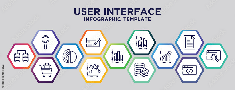 hexagon infographic template design. infographic elements from user interface concept. included ...