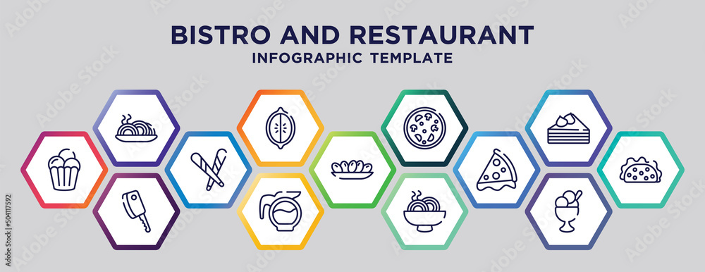 hexagon infographic template design. infographic elements from bistro ...
