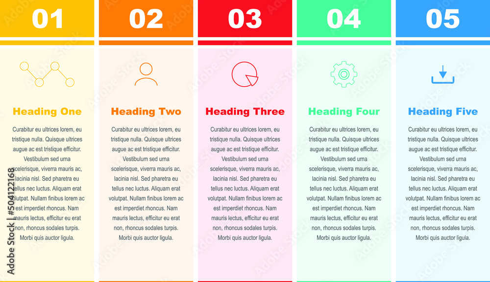 Vector Infographic design with icons. 5 options or 5 steps. process ...