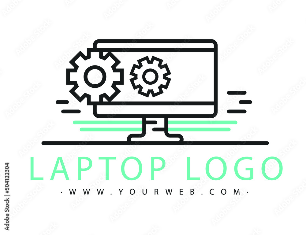 Computer logo design. Pc fix, repair icon. Computer maintenance service ...