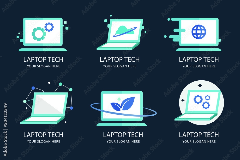 Computer logo design. Pc fix, repair icon. Computer maintenance service ...