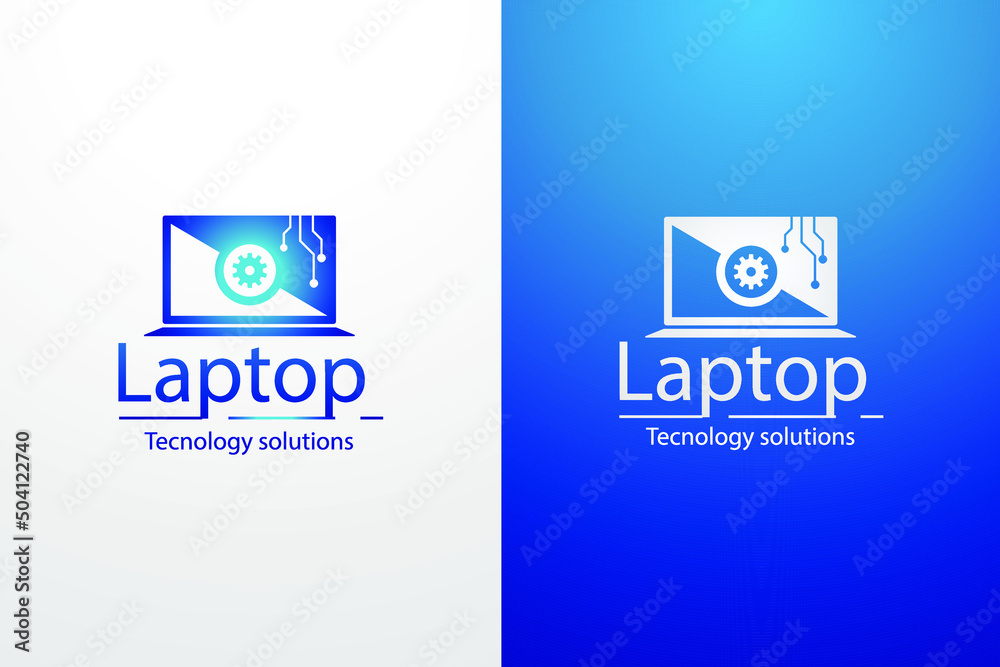 Computer logo design. Pc fix, repair icon. Computer maintenance service ...