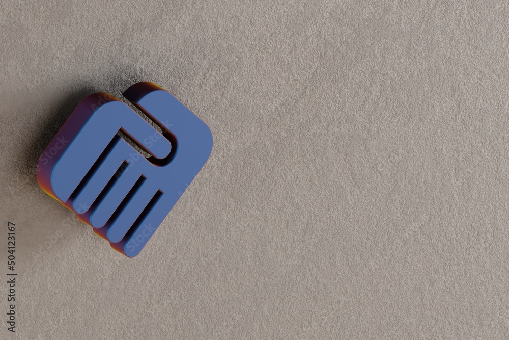 Beautiful abstract illustrations Blue Handshake symbol icons on a wall ...