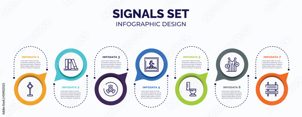 infographic for signals set concept. vector infographic template with ...