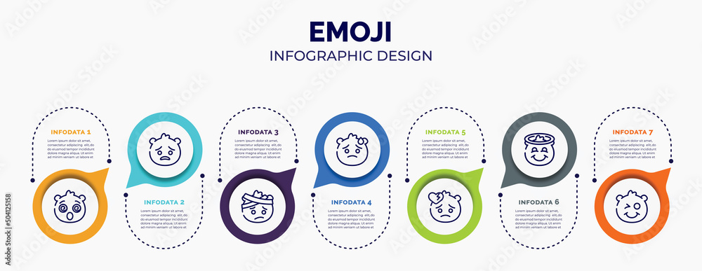 infographic for emoji concept. vector infographic template with icons ...