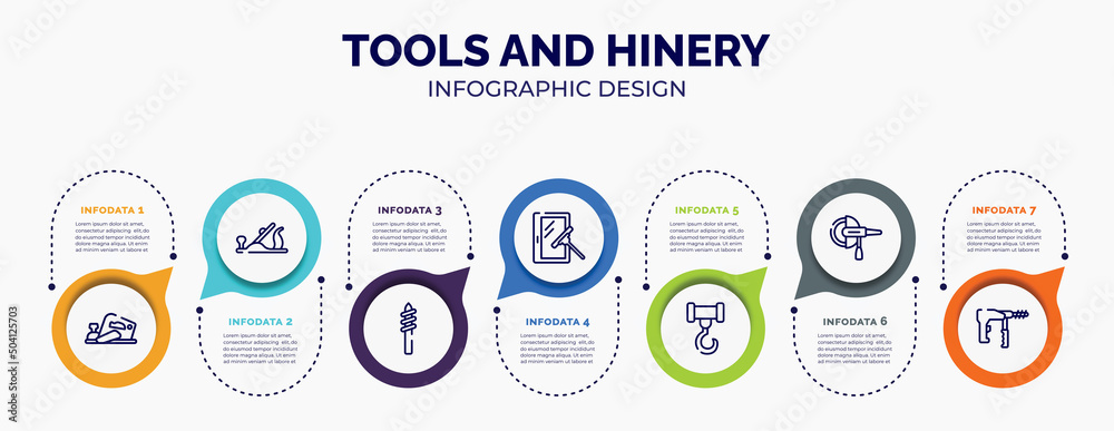 infographic for tools and hinery concept. vector infographic template ...