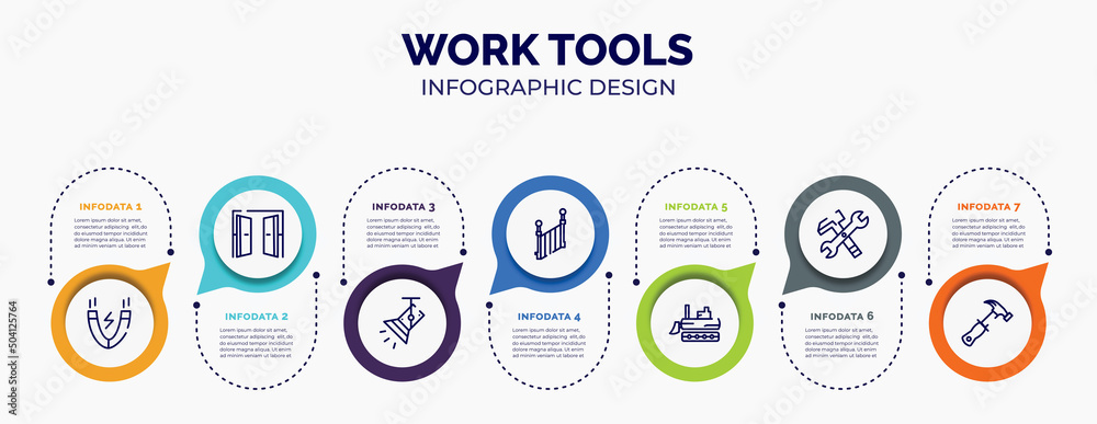 infographic for work tools concept. vector infographic template with ...
