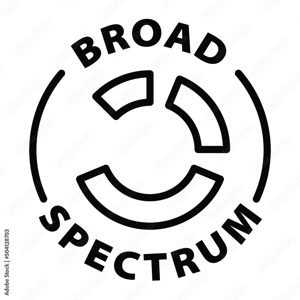 broad spectrum black outline badge icon label isolated vector on ...
