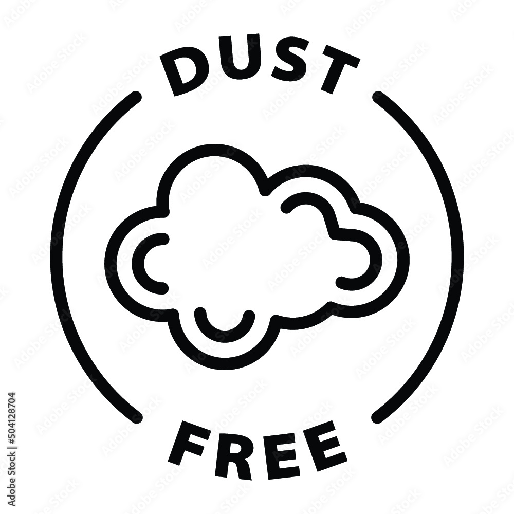 dust free black outline badge icon label isolated vector on transparent ...