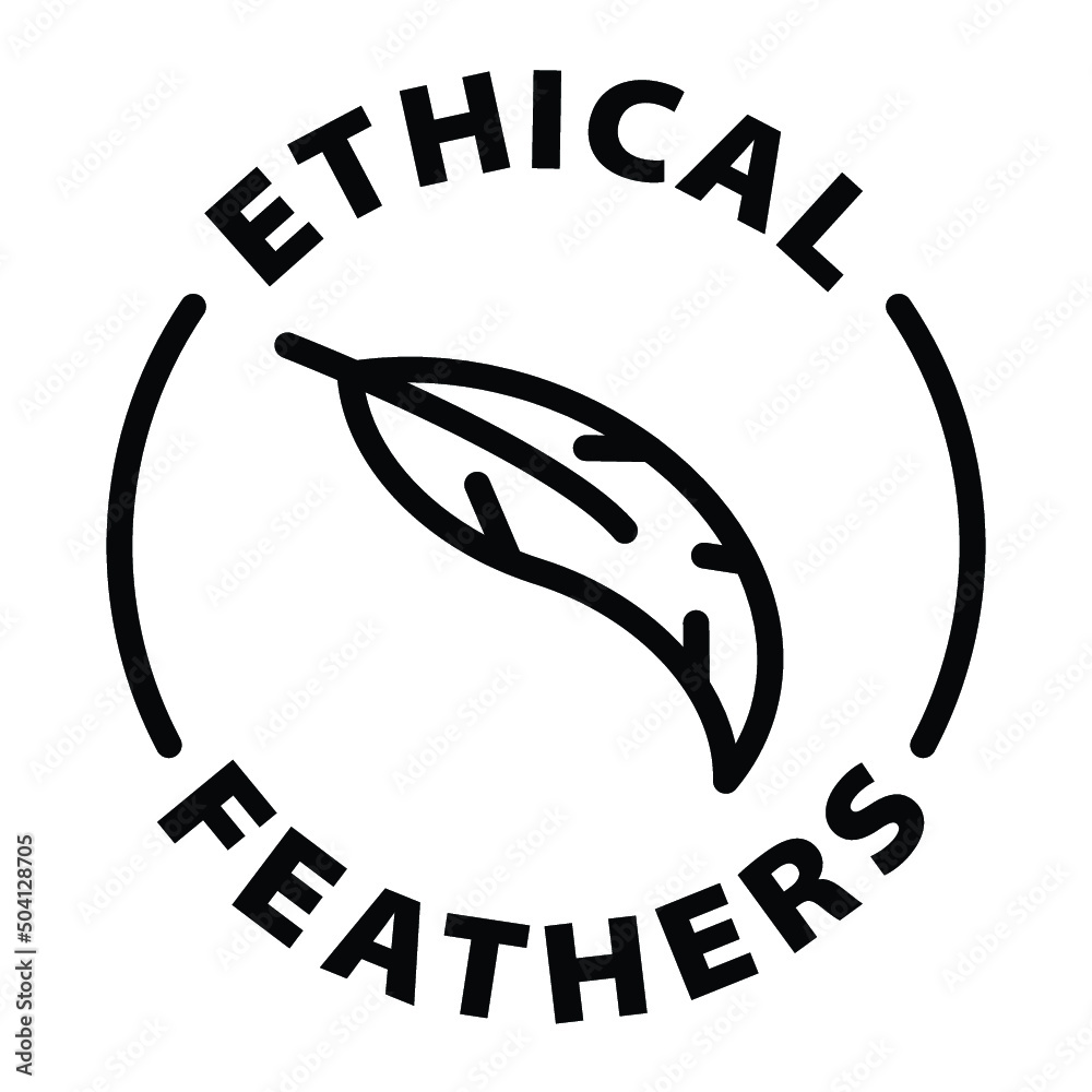 ethical feathers black outline badge icon label isolated vector on ...