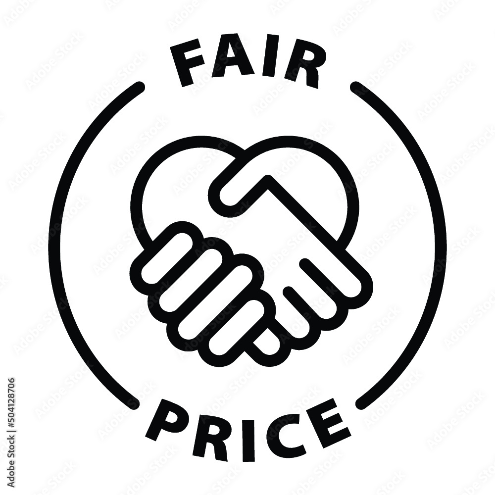 fair price black outline badge icon label isolated vector on ...