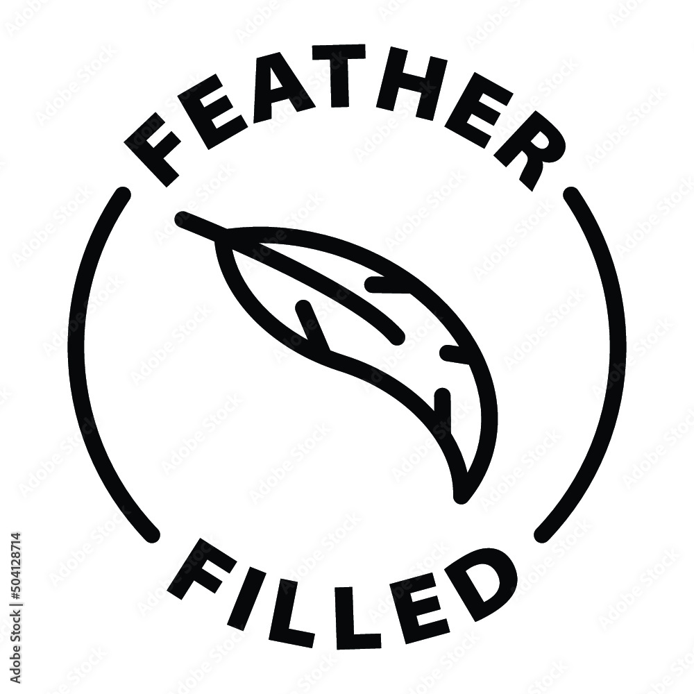 feather filled black outline badge icon label isolated vector on ...
