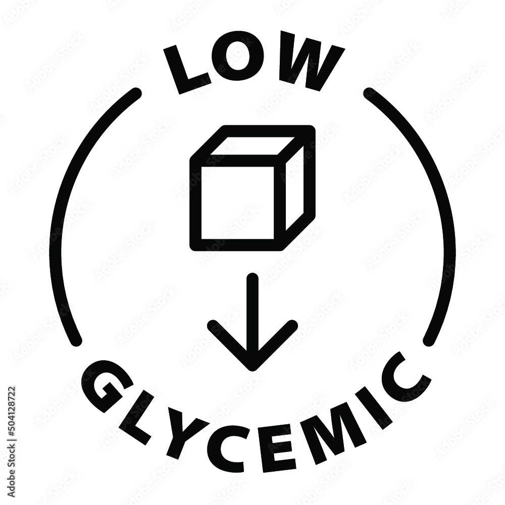 low glycemic index black outline badge icon label isolated vector on ...