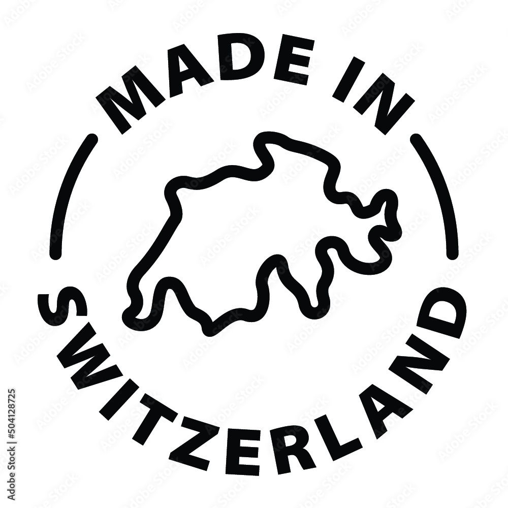 made in Switzerland black outline badge icon label isolated vector on ...