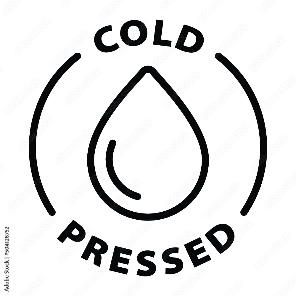 cold pressed black outline badge icon label isolated vector on ...