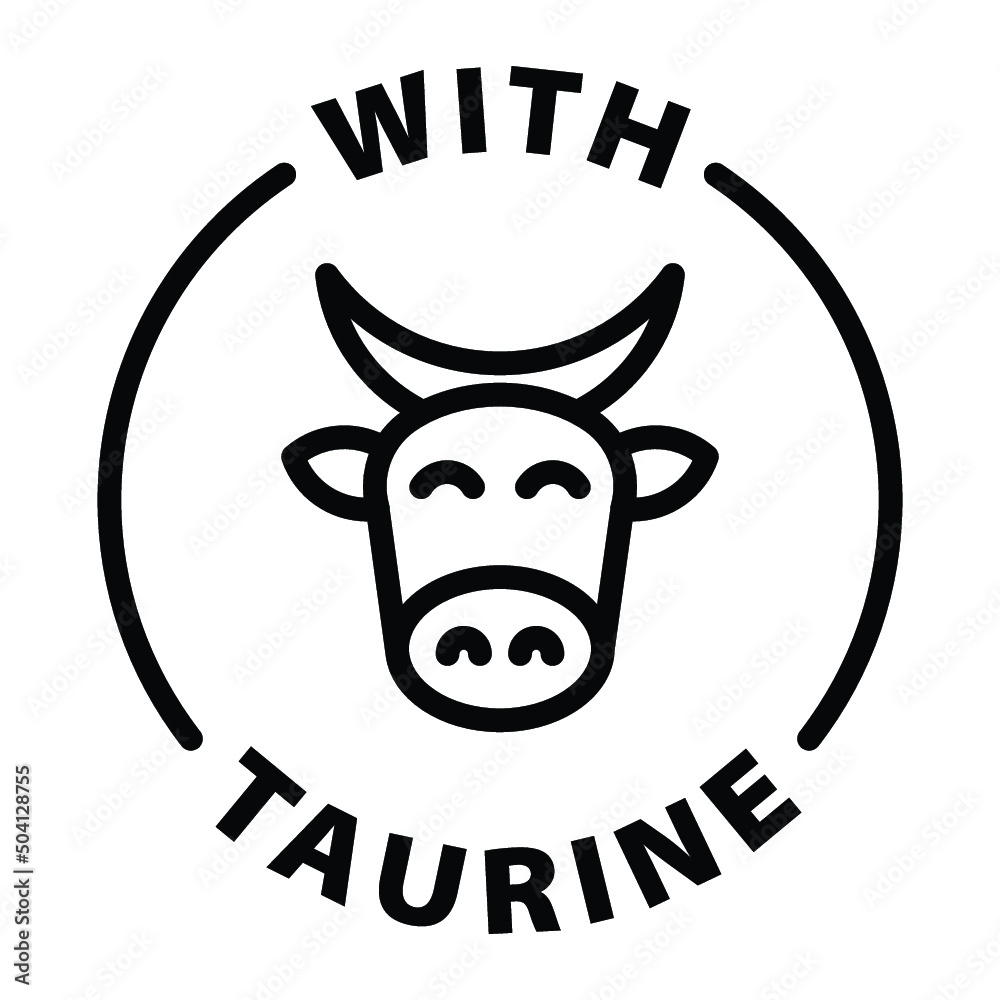 With taurine black outline badge icon label isolated vector on ...