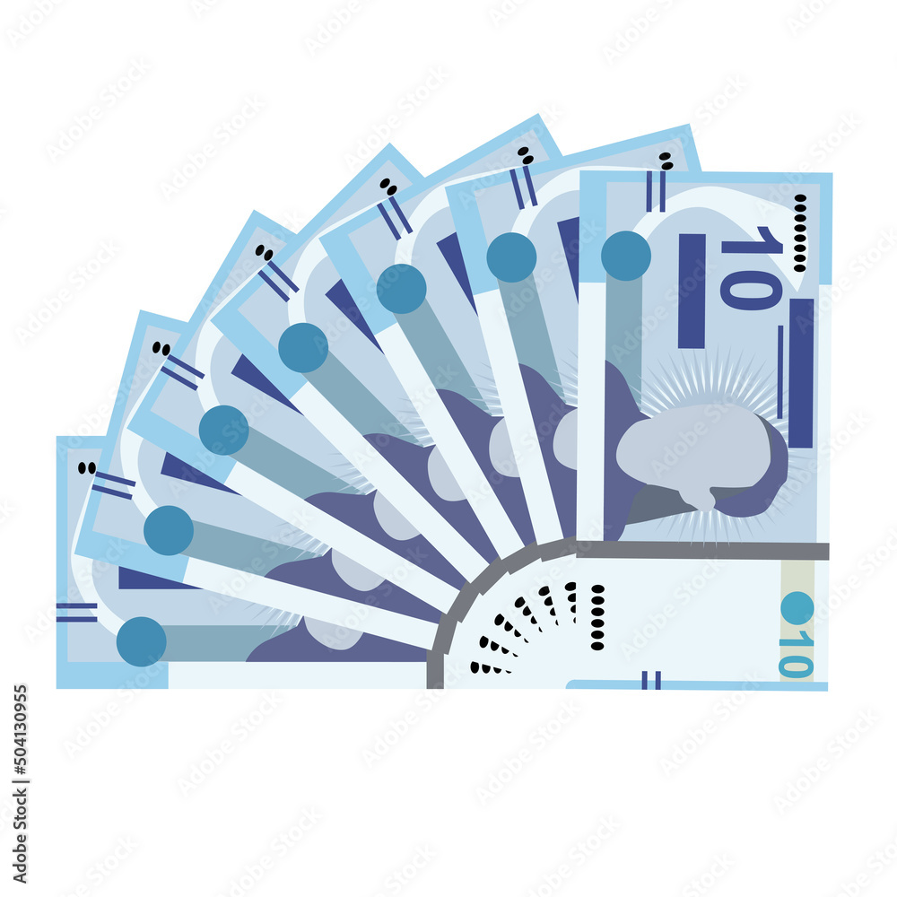 Tunisian Dinar Vector Illustration. Tunisia money set bundle banknotes ...