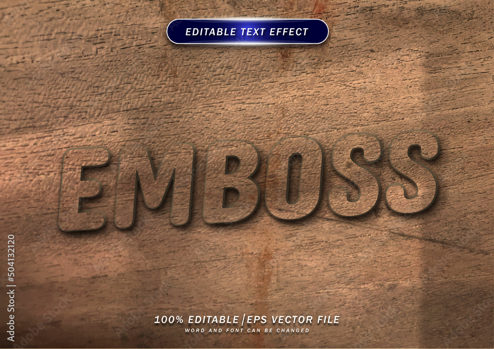 3d embossed wood text effect. wood texture mockup background Stock ...