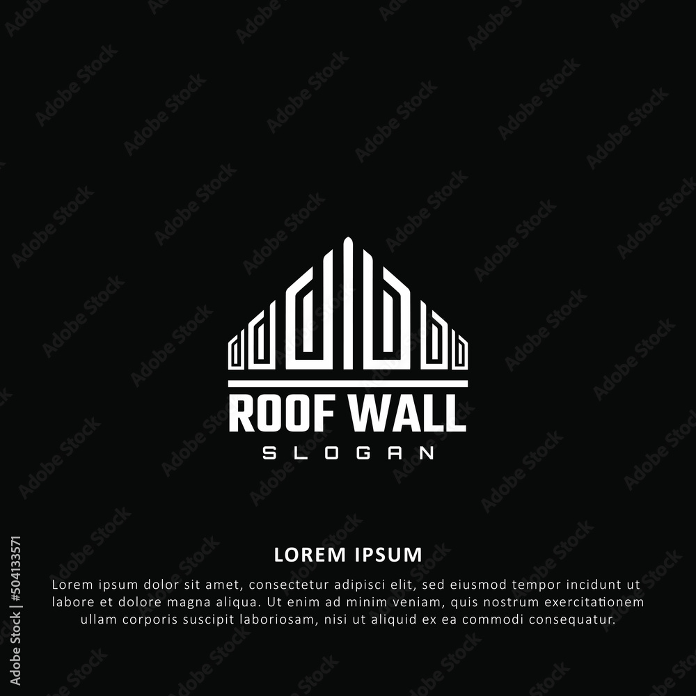Roof wall abstract logo design. simple roof wall template logo Stock ...