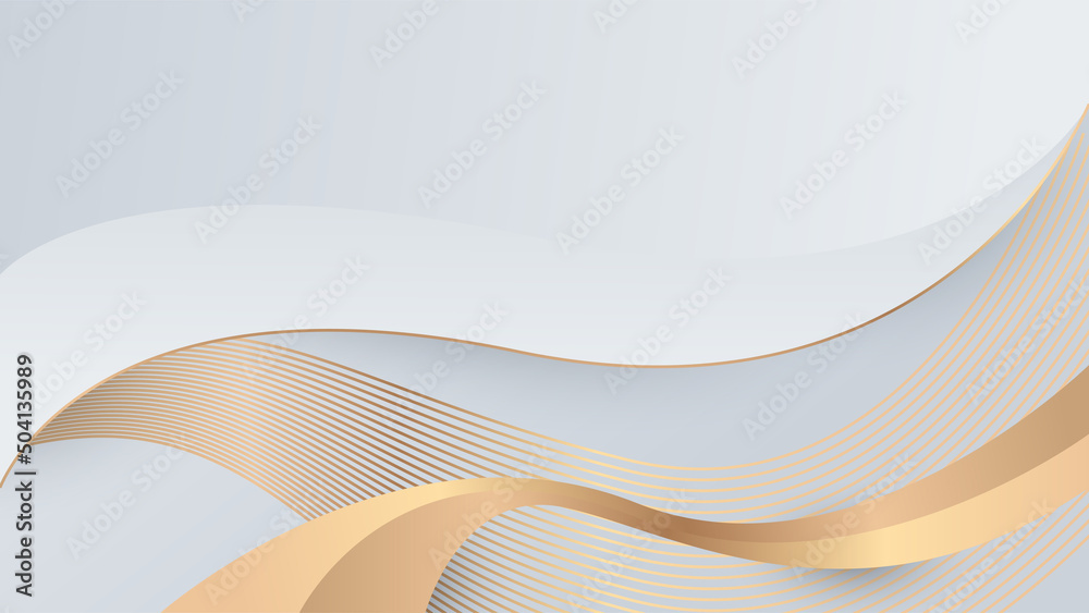 Modern white and gold abstract background. Abstract geometric shape ...
