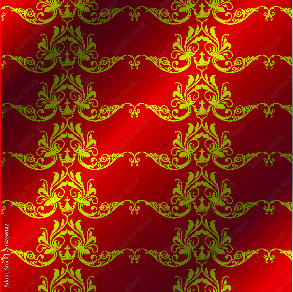 Royal vector textile on red background, luxury red royal wallpaper ...