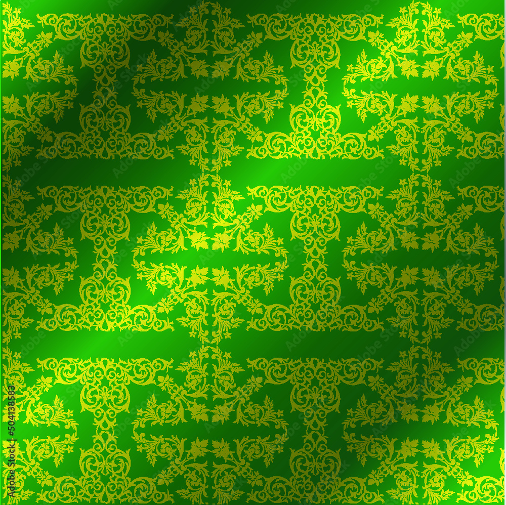 Royal vector textile on green background, luxury green royal wallpaper ...