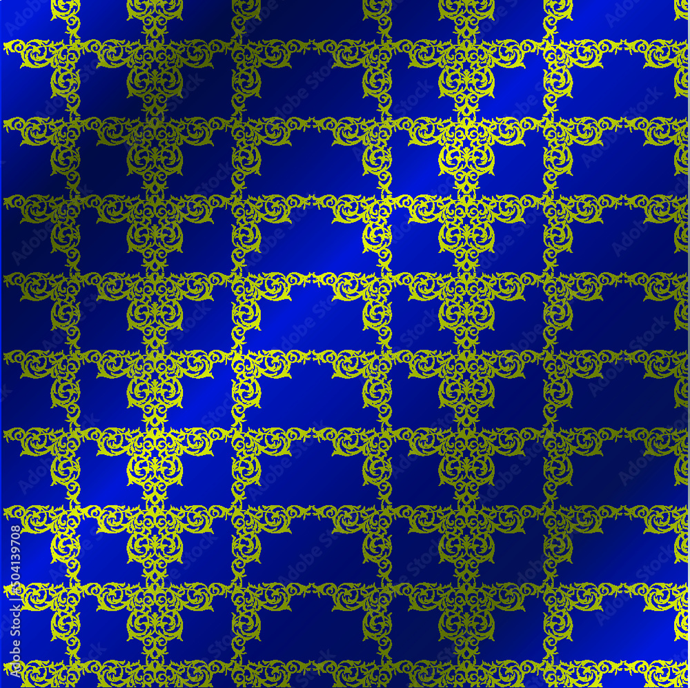 Royal vector textile on a blue background, luxury blue royal wallpaper ...