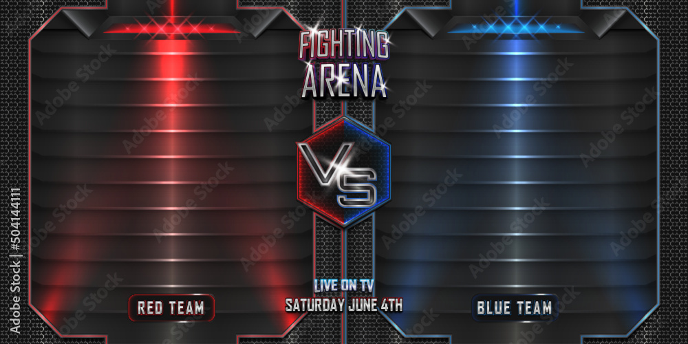 Fighting arena versus horizontal background with editable realistic 3d ...