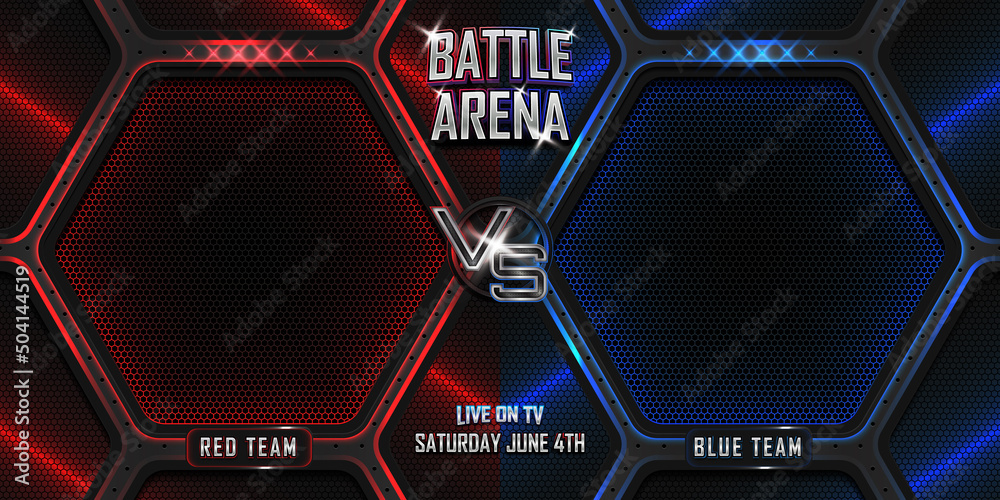 Fighting battle arena versus horizontal background with editable ...
